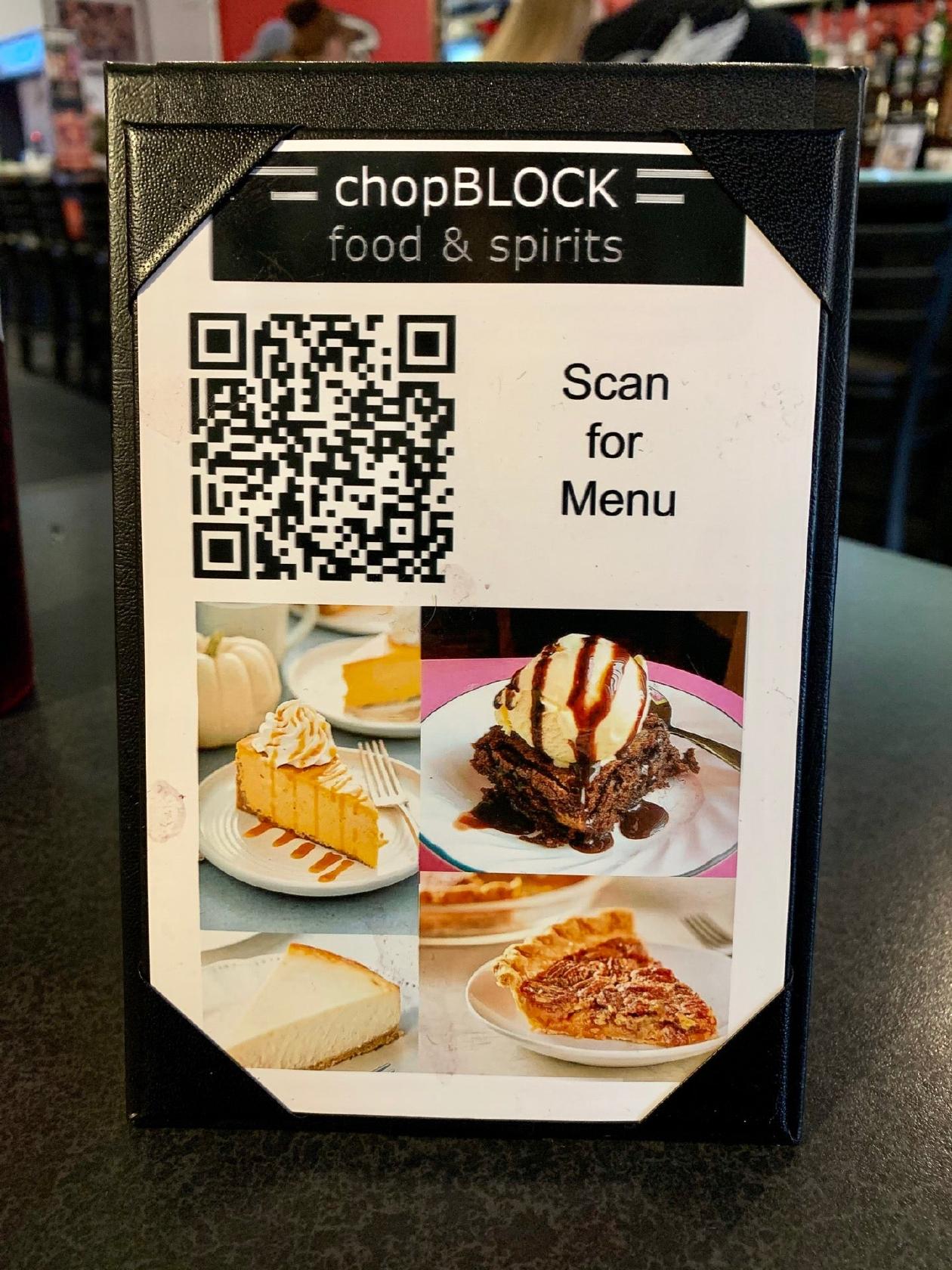 Menu at Chopblock restaurant, Gainesville