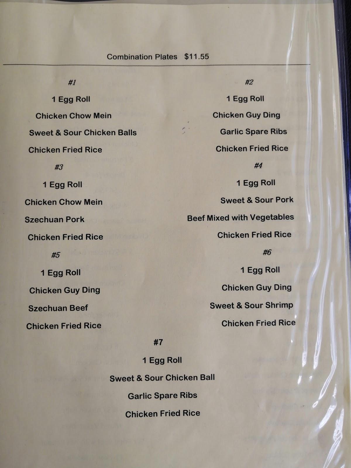 Menu au Harmony Restaurant, Ottawa