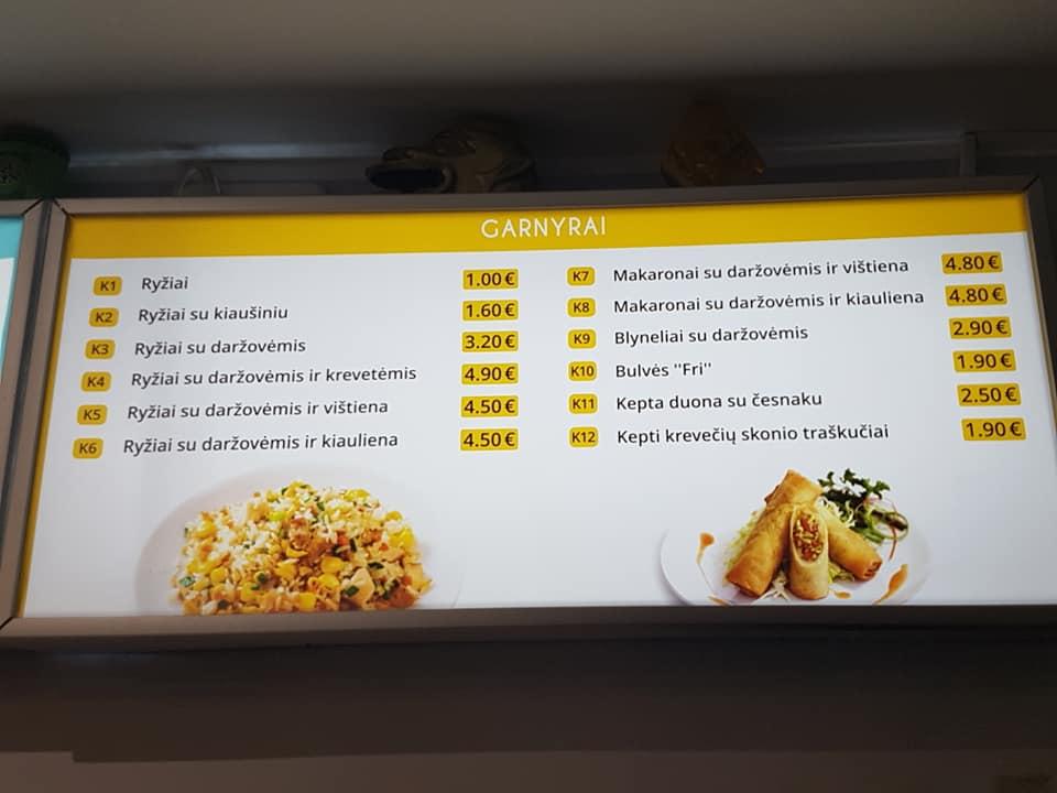 Menu at Jelas restaurant, Kaunas, Baltijos g. 4B