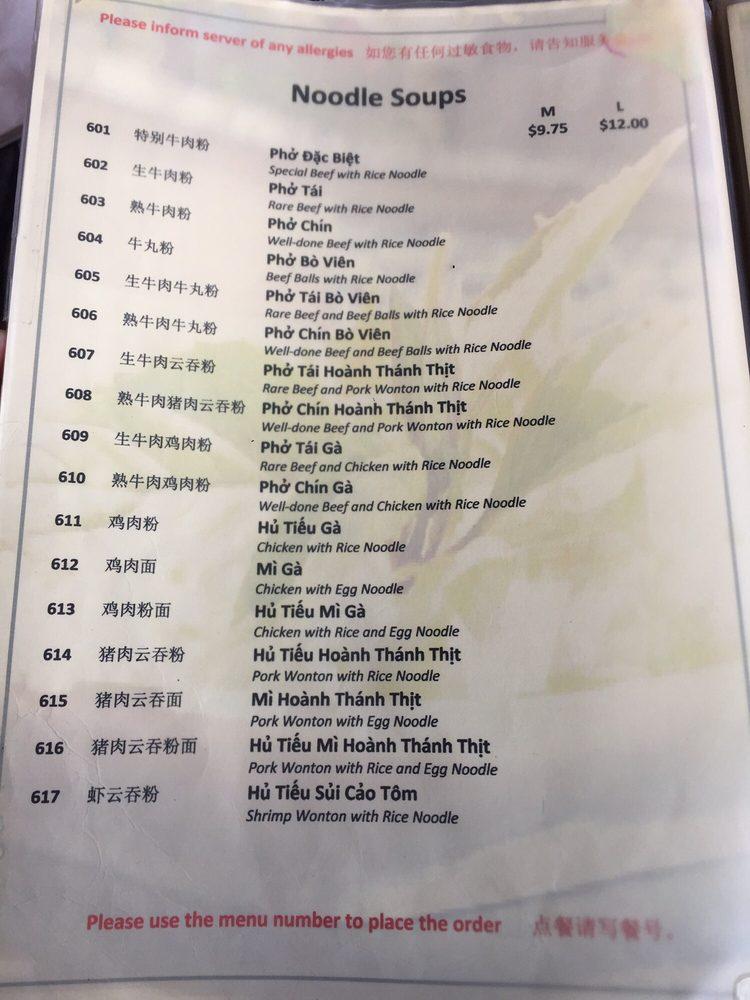Menu at Merivale Noodle House restaurant, Ottawa