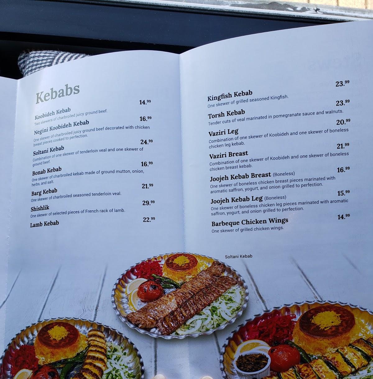 Menu at Naeb Restaurant, Richmond Hill