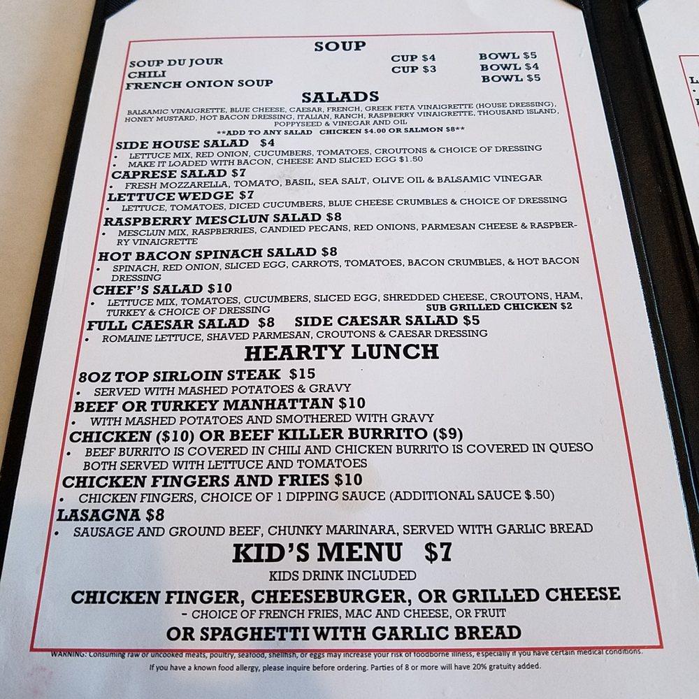 Menu at L.A. Cafe, Whitestown