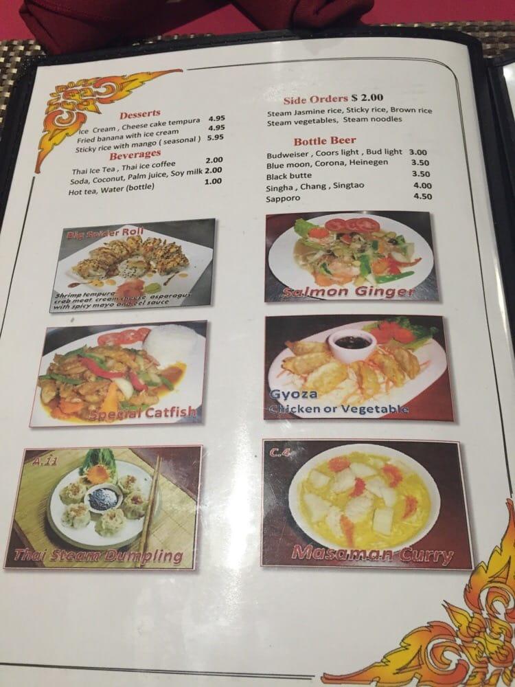 Menu at Little Thailand restaurant, Sedro-Woolley