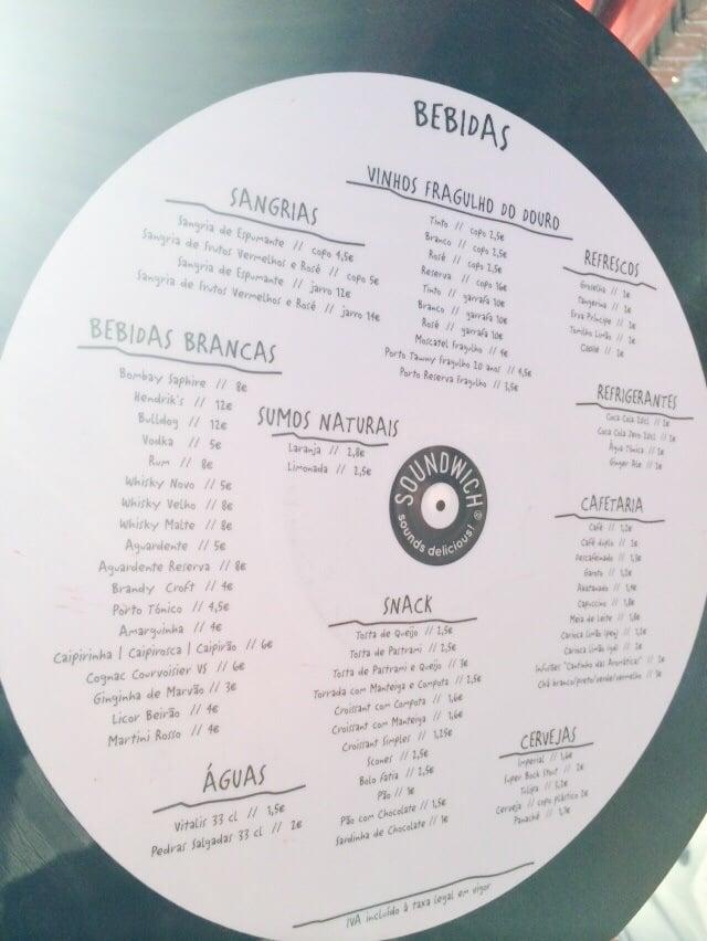 Menu at Santini, Lisbon