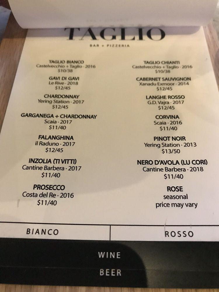 Menu at TAGLIO OTR pub & bar, Cincinnati, 56 E 12th St
