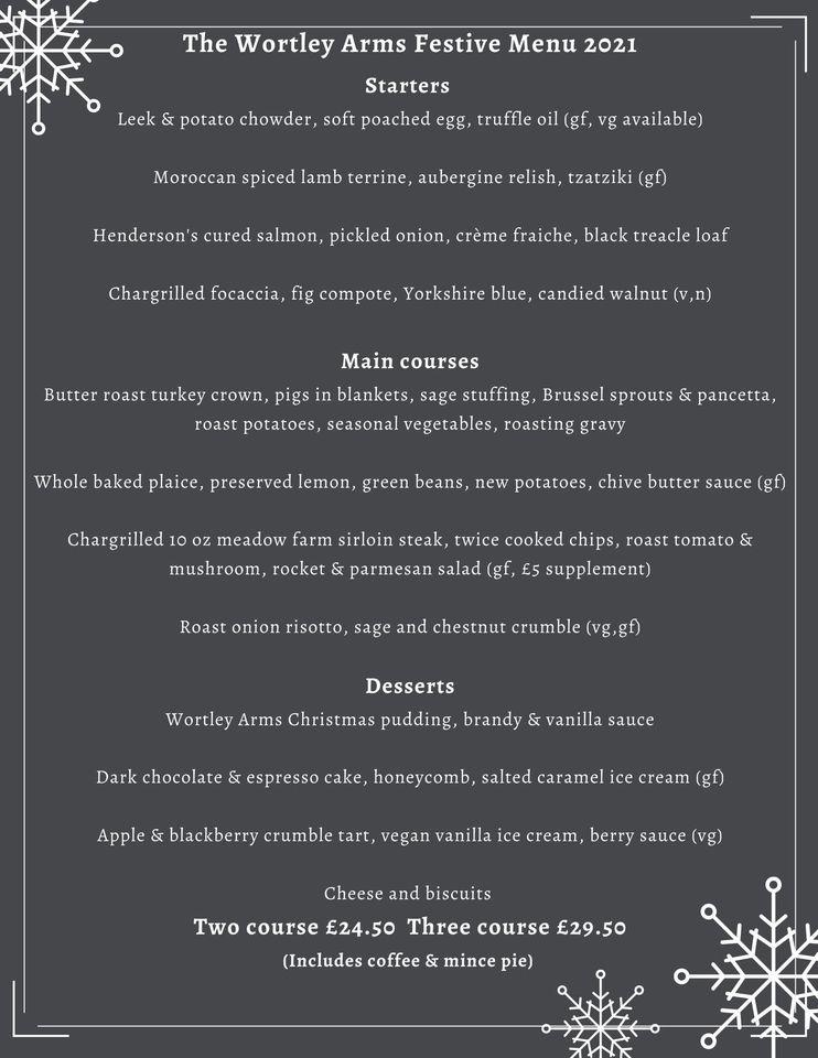 Menu at The Wortley Arms pub & bar, Sheffield