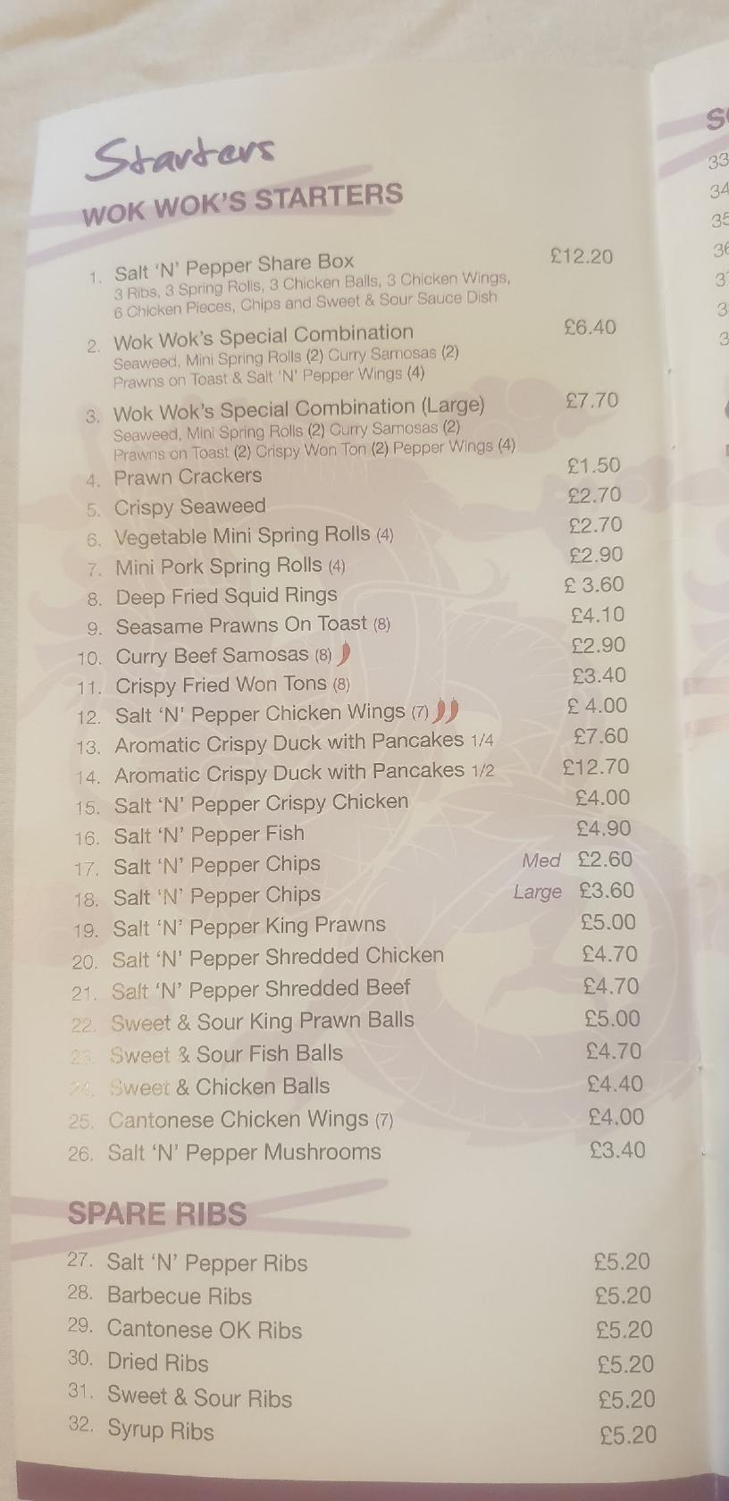 Menu at York Street Chippy fast food, Accrington