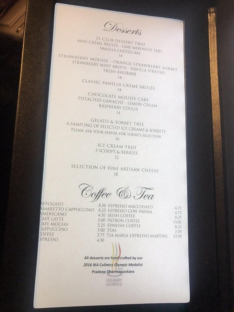 Menu at 21 Club Steak and Seafood, Niagara Falls