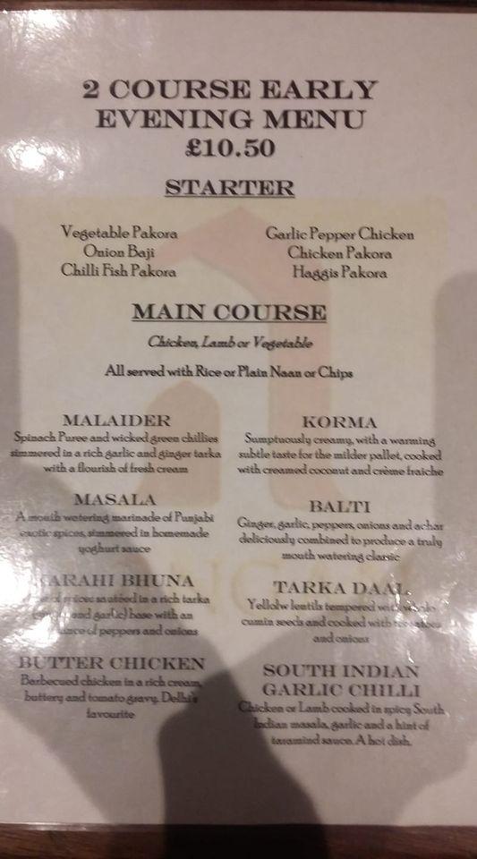 Menu at Aangan Indian Restaurant & Grill, Cupar