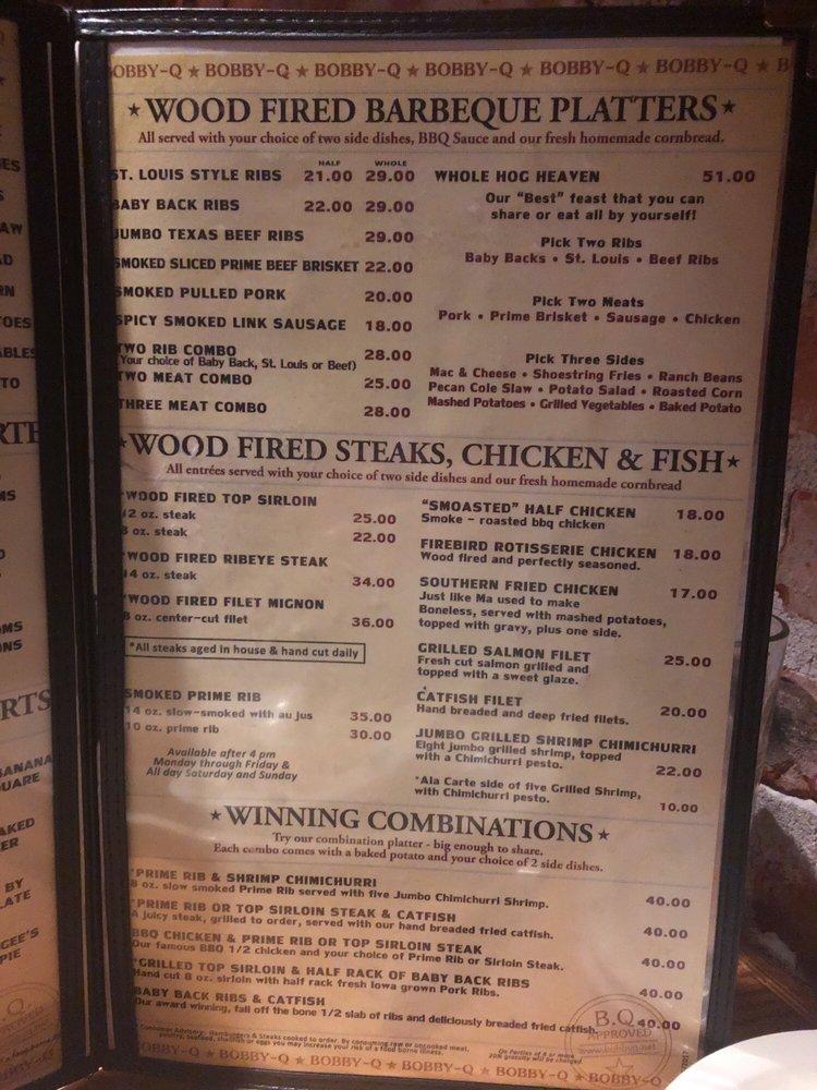 Menu at Bobby-Q BBQ Restaurant and Steakhouse, Mesa, S Stapley Dr