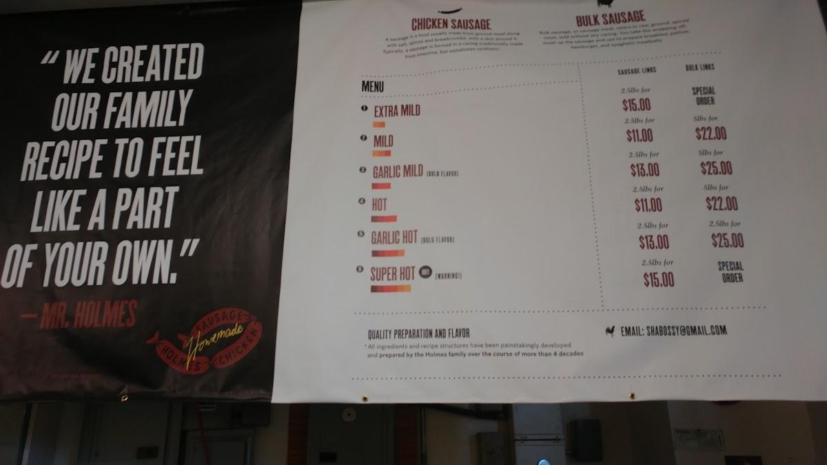 Menu at Holmes Homemade Chicken Ssgs restaurant, Los Angeles