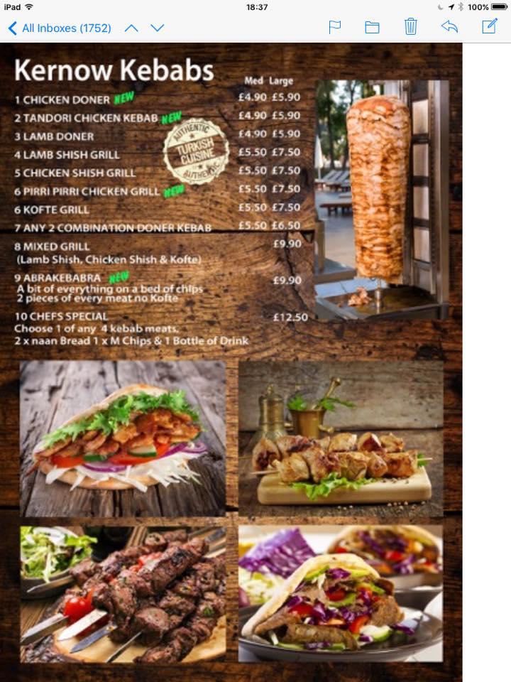 Menu at Kernow Fish & Chips fast food, Redruth