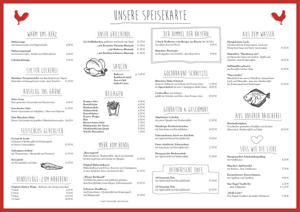 Speisekarte von Münchner Hahn restaurant, Sylt