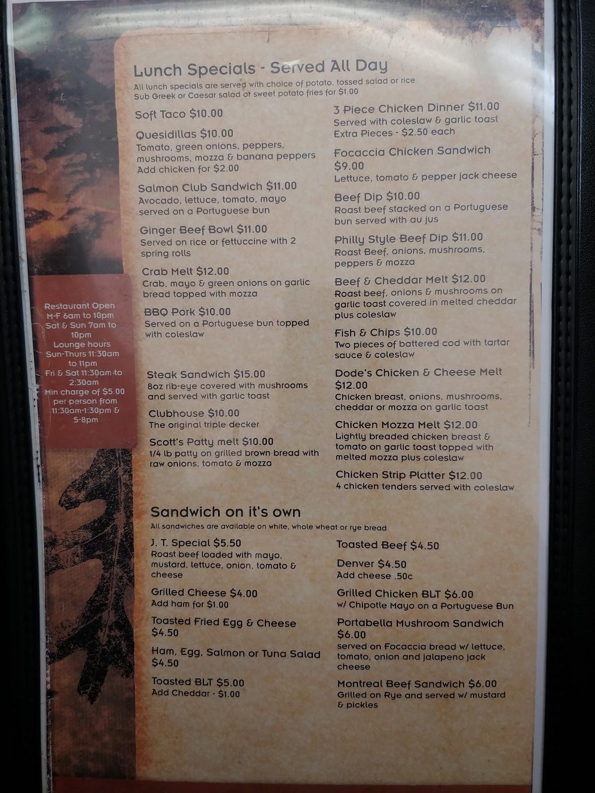 Menu at Third & Main pizzeria, Big River