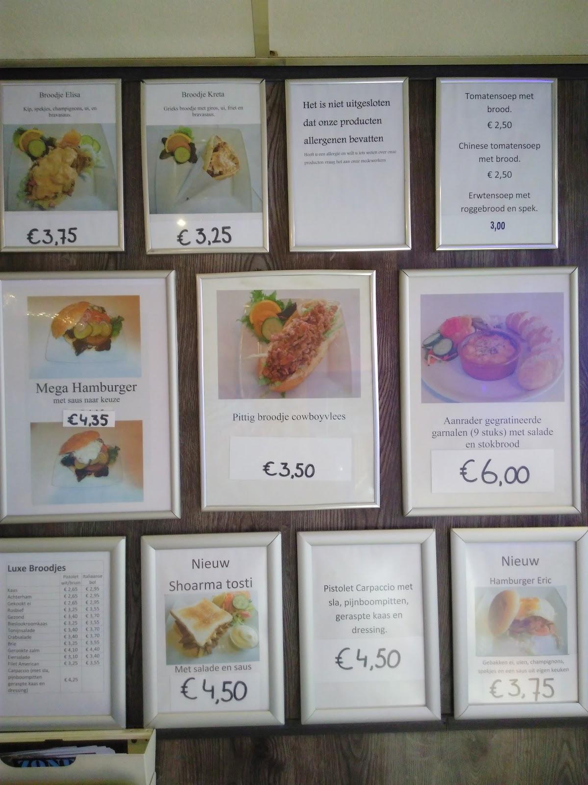 Menu at Heesterakker Frituur, Eindhoven