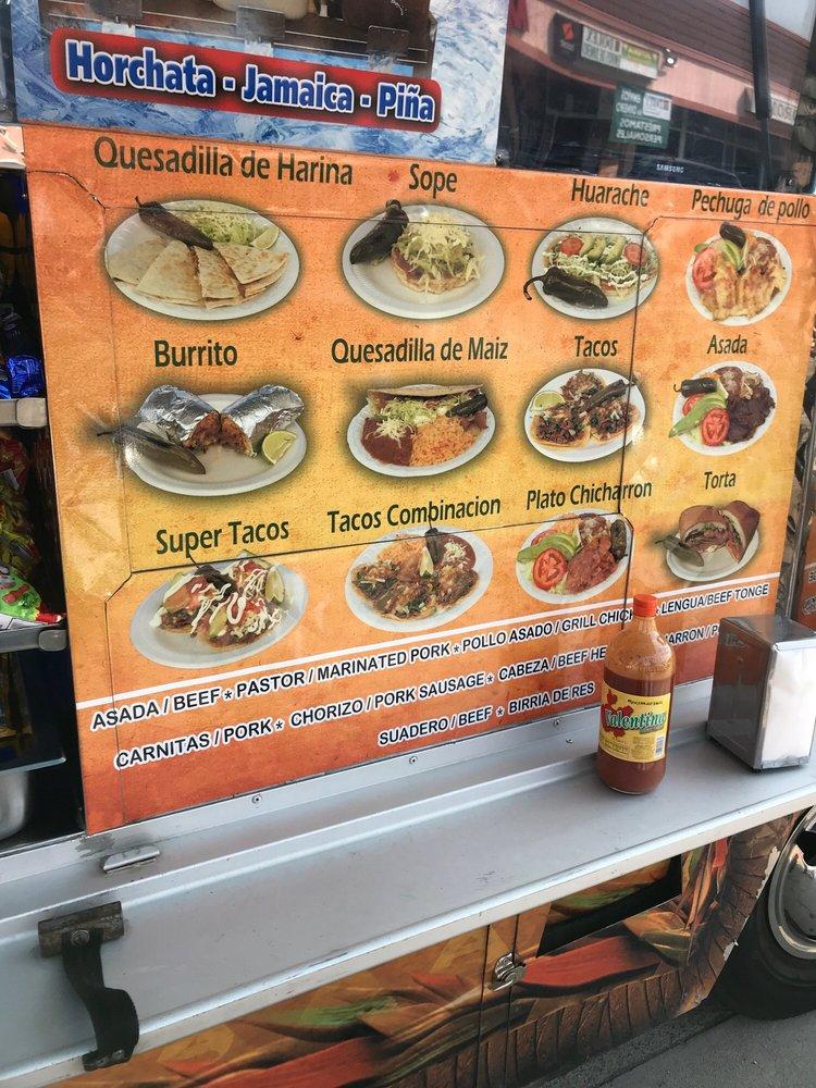 Menu at La Picosita Azteca restaurant, Sunnyvale