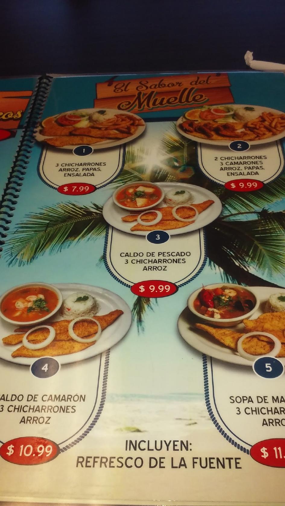 Menu at Muelle 37 restaurant, Edinburg