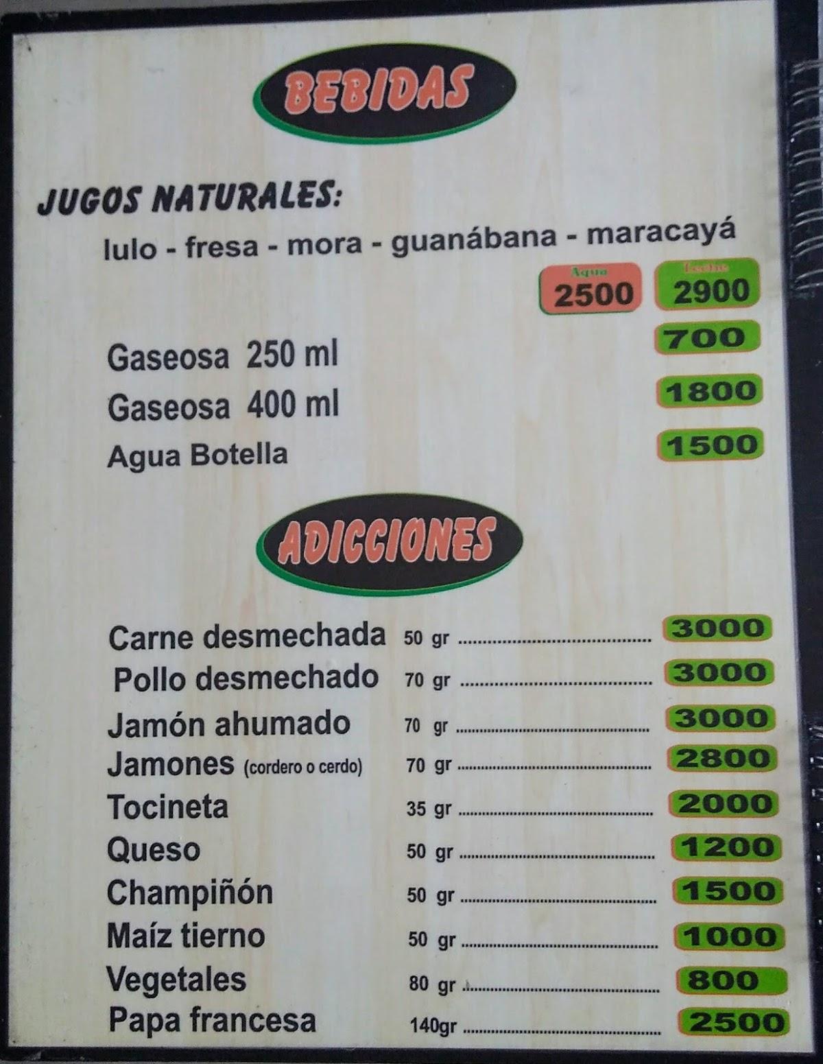 Menu at Sándwich Sabor Bacano restaurant, Bogotá, Cl. 7b #69c 11