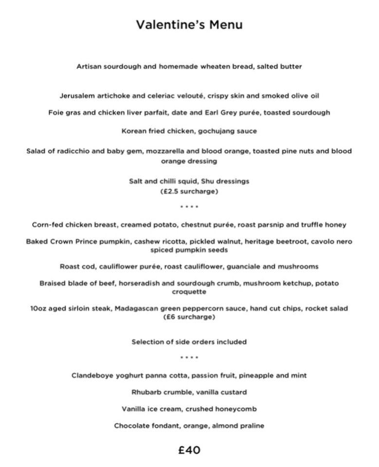 Menu at Shu Restaurant Belfast, Belfast