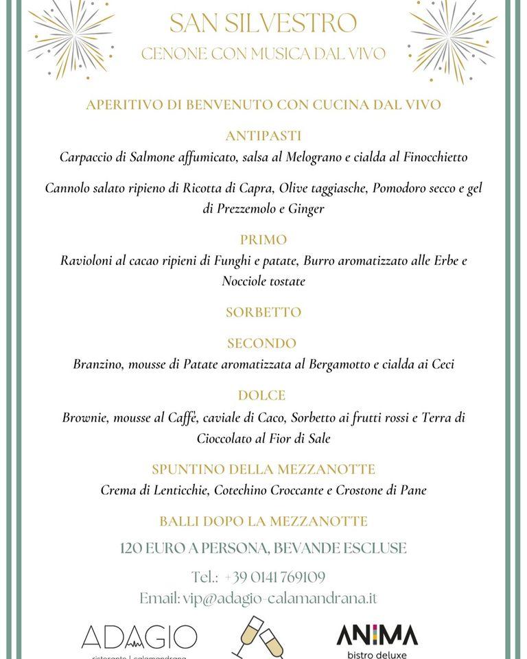 Menu at Adagio Ristorante, Calamandrana
