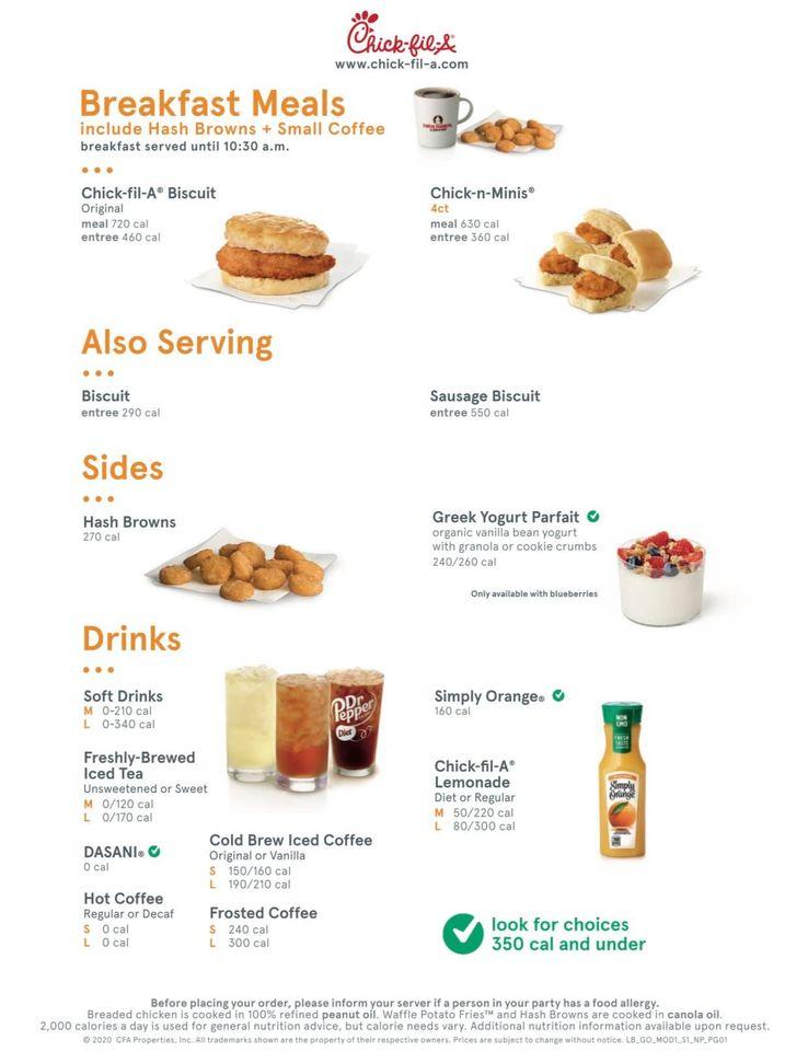 Menu at Chick-fil-A fast food, West Monroe, 203 Thomas Rd