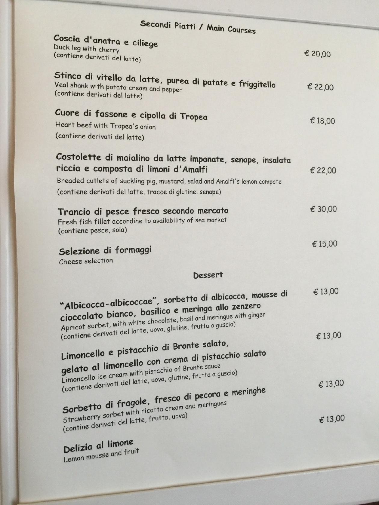 Menu da Ristorante La Fermata, Spinetta Marengo, Str. Bolla