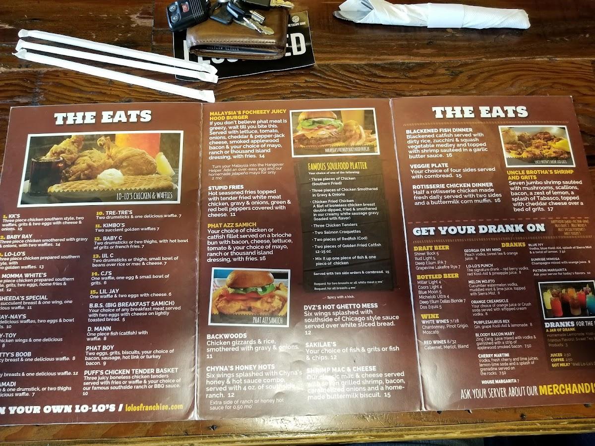 Menu at Lo-Lo's Chicken & Waffles restaurant, Grapevine, TX-114