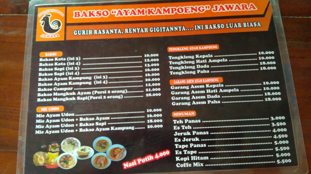 Menu at Tasuba "Tahu Susu" Bakso Aneka Rasa restaurant, Sariharjo