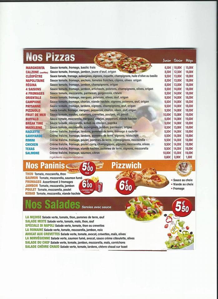 Menu au Break Time restaurant, Magny-les-Hameaux
