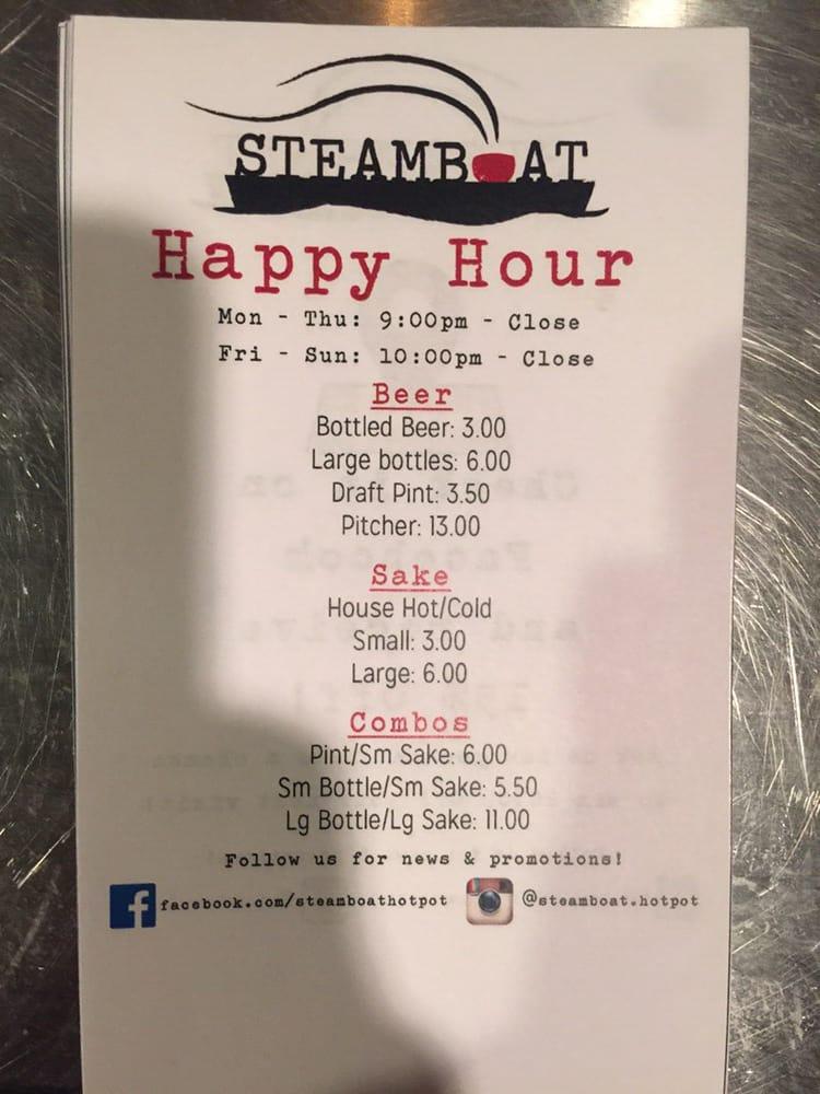 Menu at Steamboat restaurant, Concord