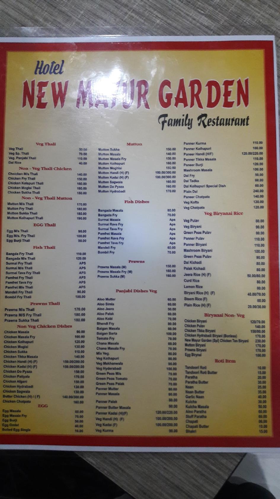 Menu at Tavira, Mumbai, 2R3J+W74