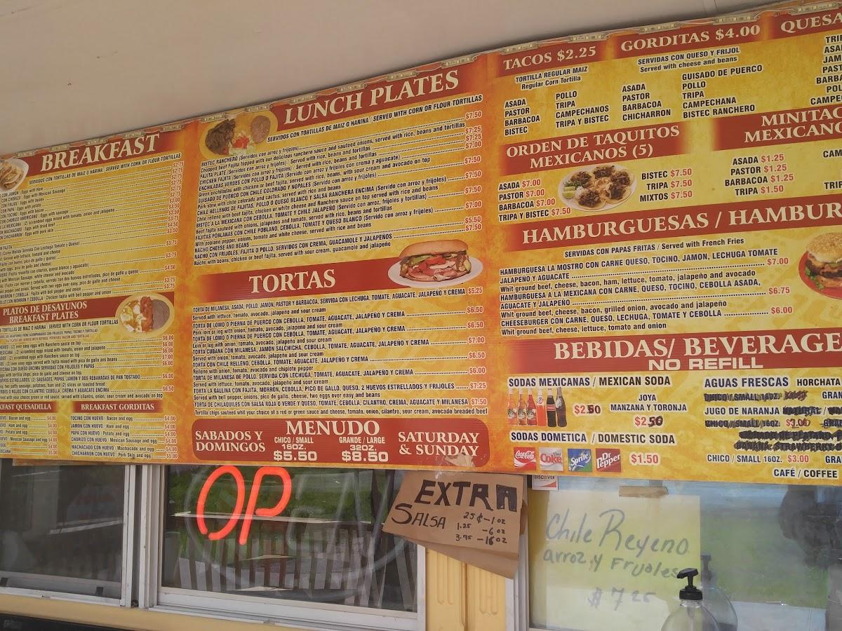 Menu at Los Gallos Taqueria restaurant, Richwood