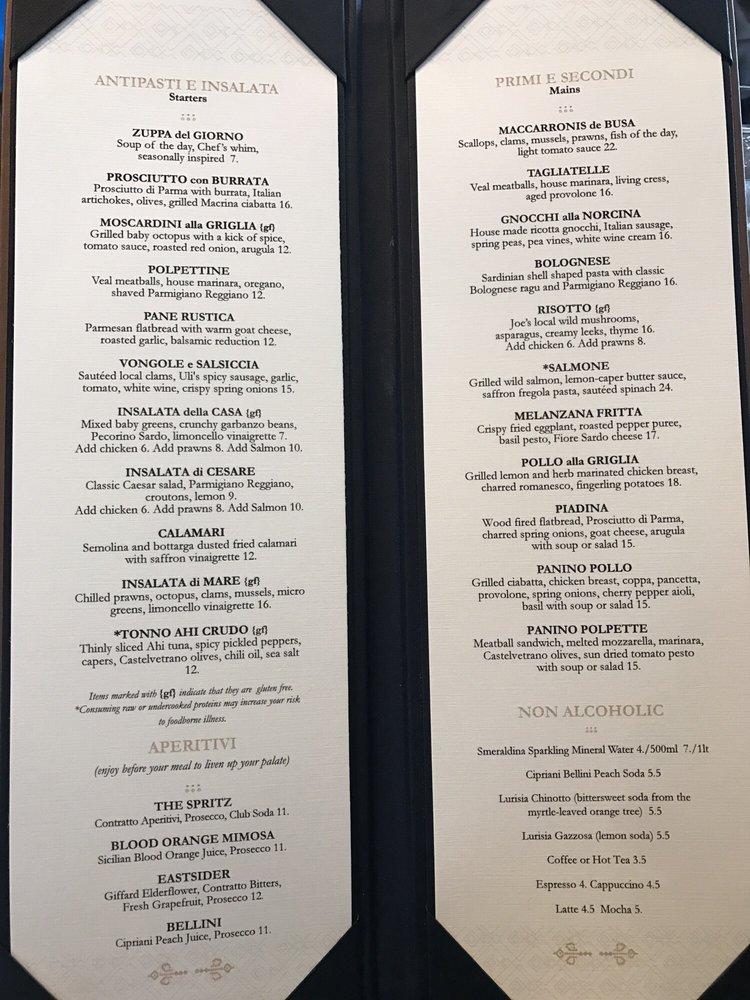 Menu at Blu Sardinia pizzeria, Redmond