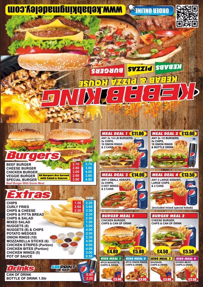 Menu at Kebab King Madeley fast food, Telford