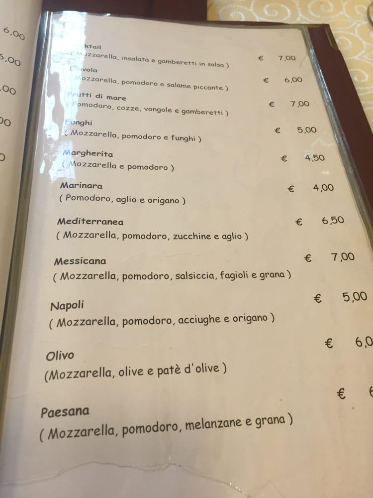Menu da Olivo ristorante, Casciago