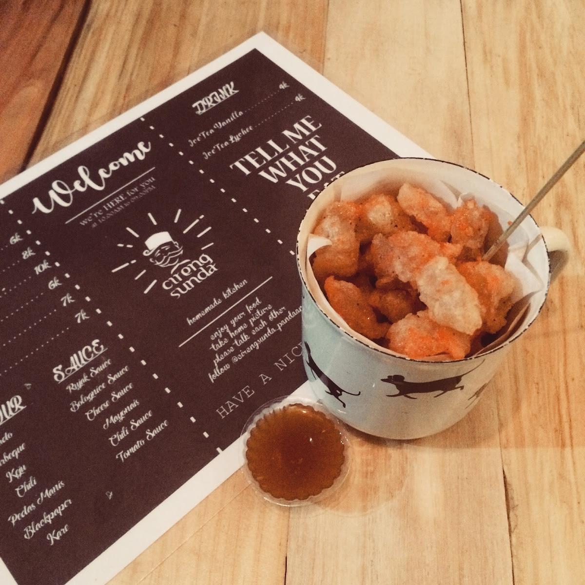 Menu at Cireng Sunda Pandaan cafe, Petungasri, Jl. Pahlawan Sunaryo No.38