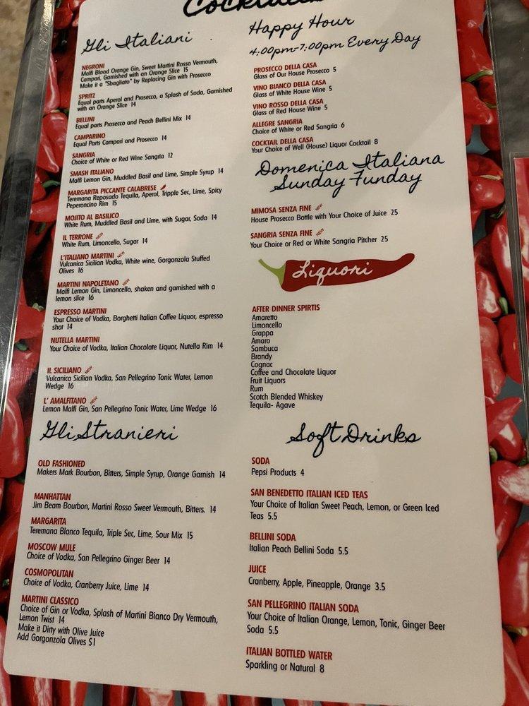 Menu at Peperoncino pub & bar, Orlando