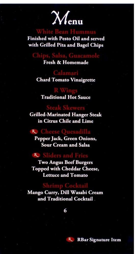 Menu at R Bar, Chandler
