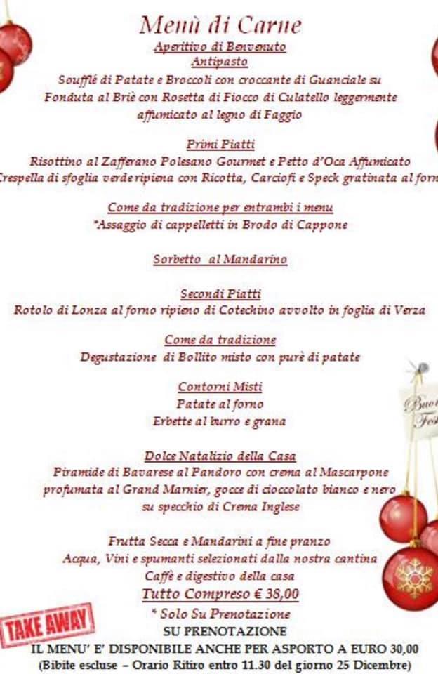 Menu au Trattoria Ai Bagordi Boara Pisani restaurant, Boara Pisani
