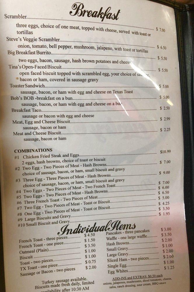 Menu at Watkins cafe, Nevada