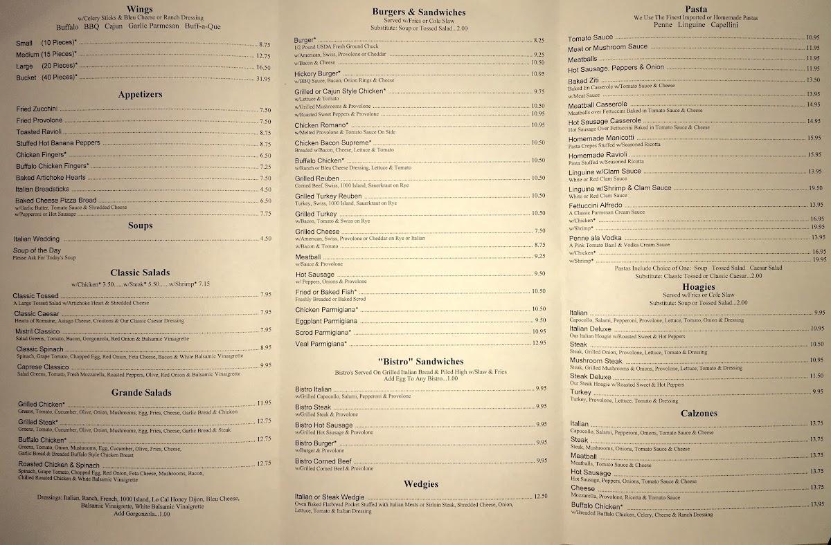 Menu at Armstrong's Express restaurant, Bridgeville