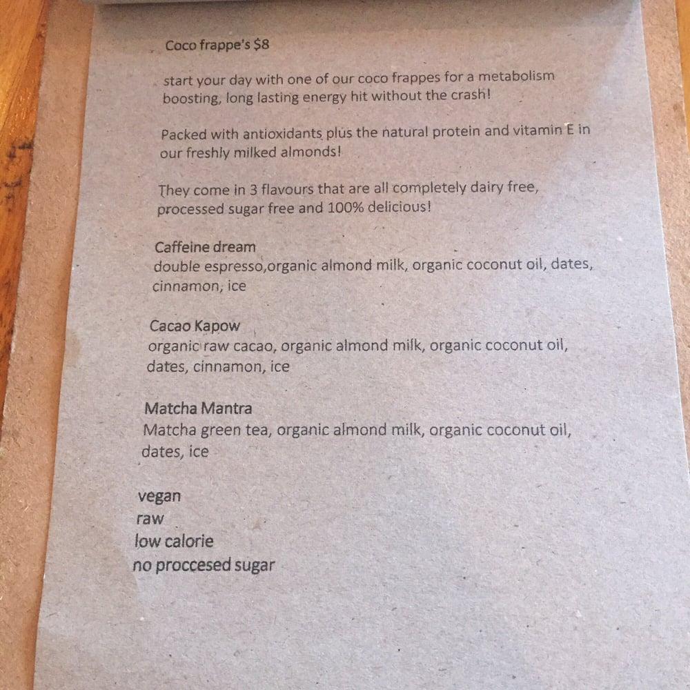 Menu at Little Bird Cafe, Northbridge