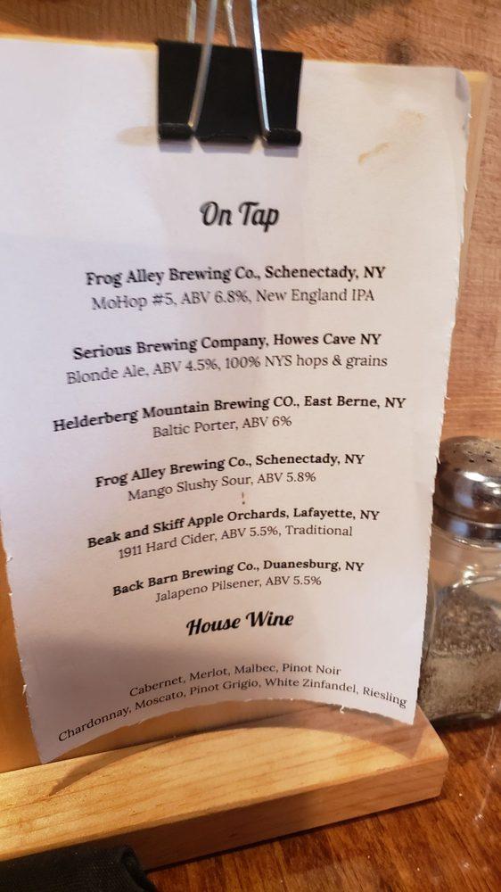 Menu at The Farmers Beef and Brew restaurant, Schoharie