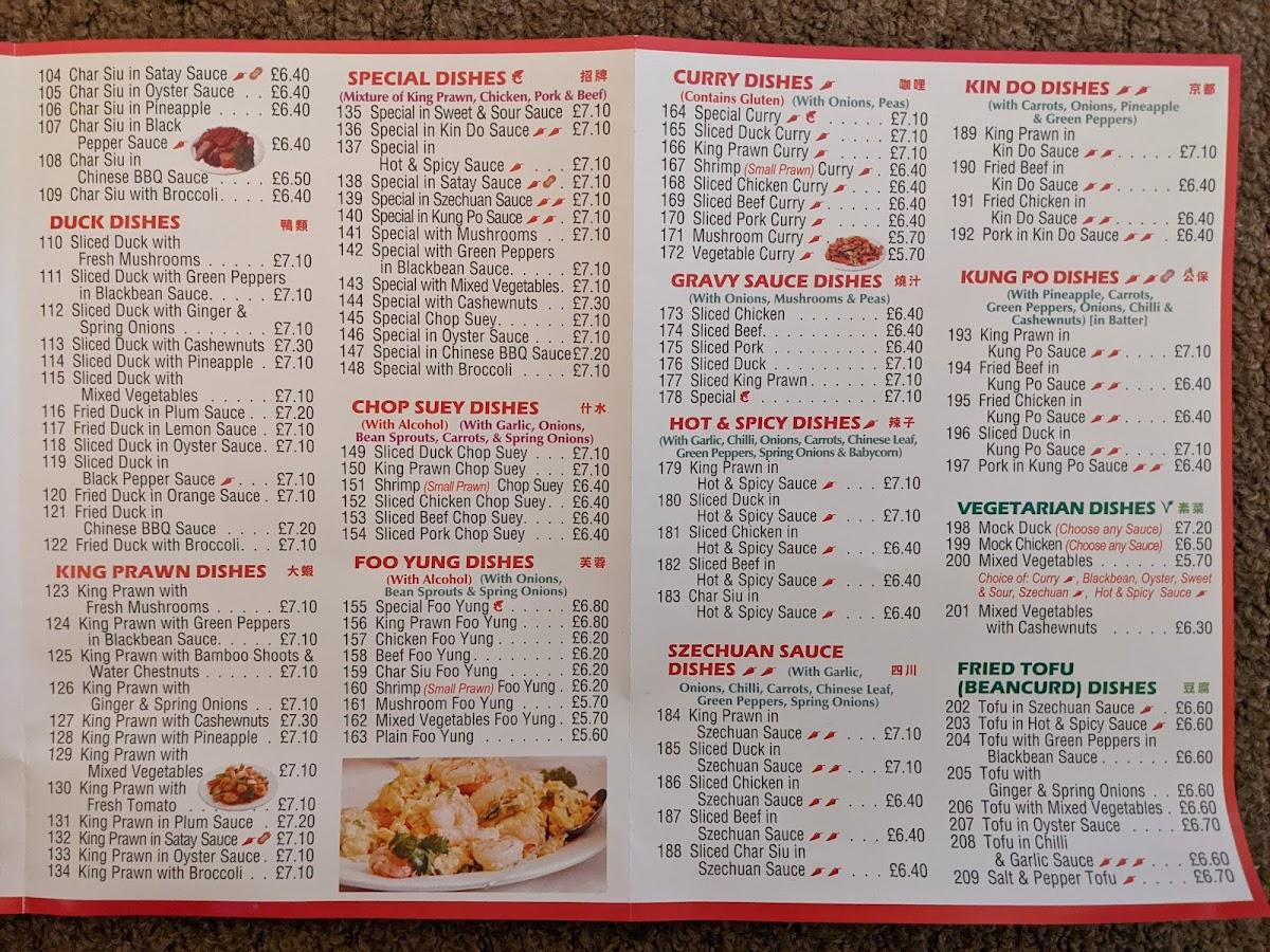 Menu at Welcome Chinese Take Away restaurant, Ruthin