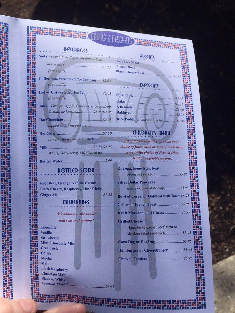 Menu at Athens Diner restaurant, Colchester, 46 Highpoint Center