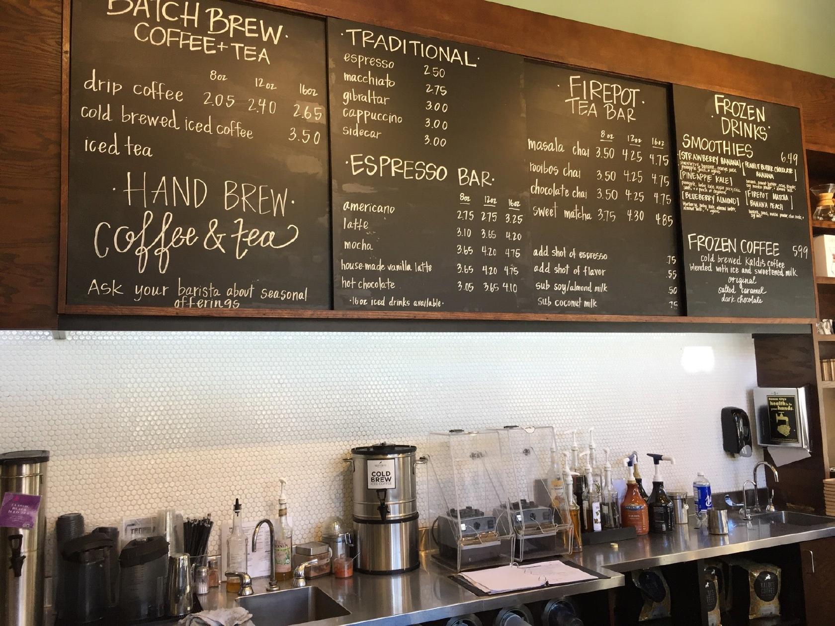 Menu at Messenger Coffee Co., Kansas City, Jefferson St