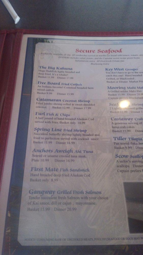 Menu at RiverWatch restaurant, Lawrenceburg