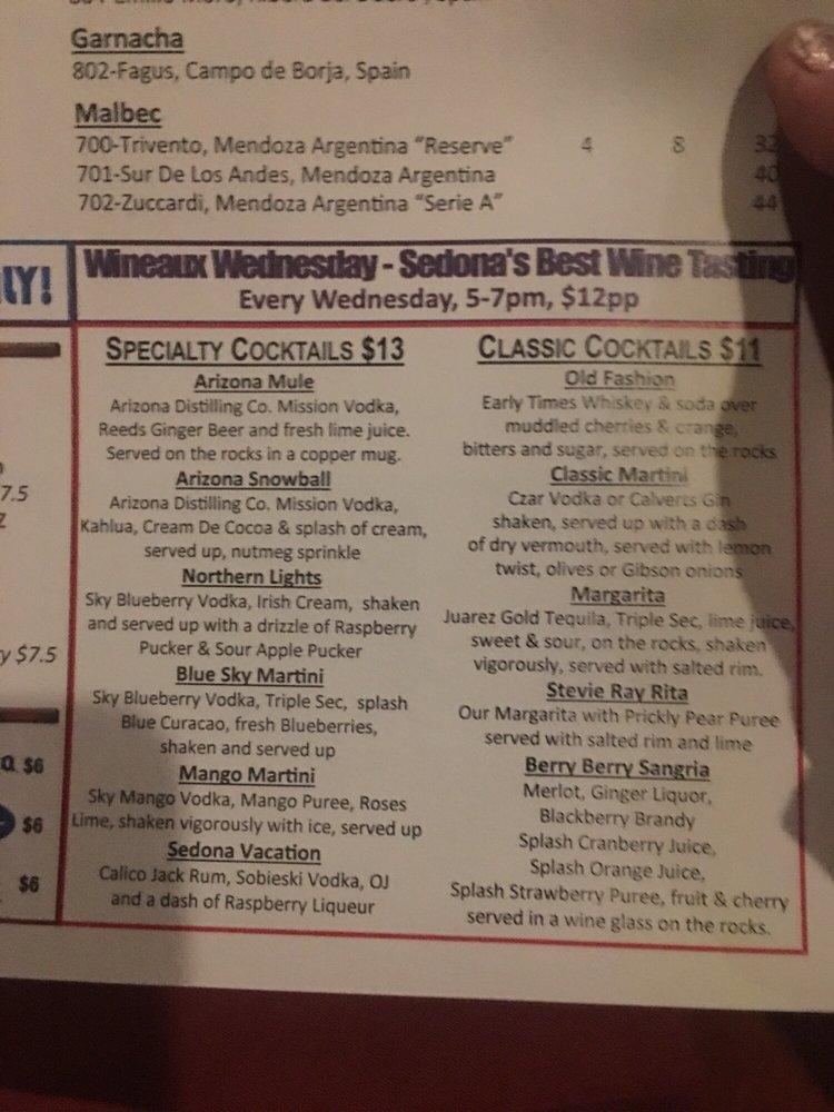 Menu at Sound Bites Grill, Sedona AZ restaurant, Sedona