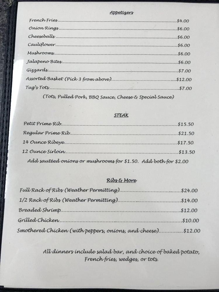 Menu at Onawa Country Club, Onawa