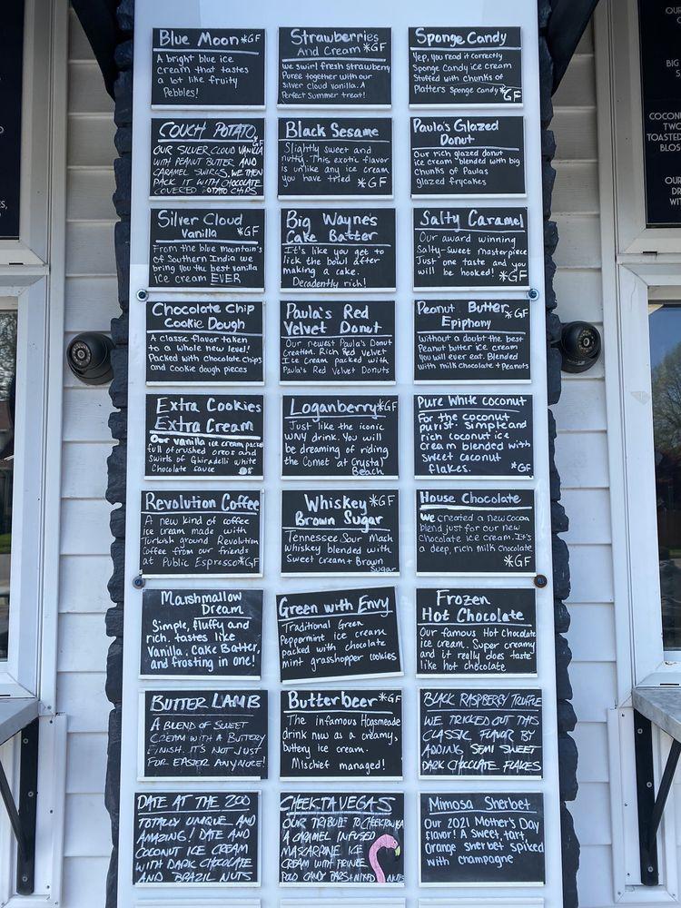 Menu at Lake Effect Ice Cream restaurant, Buffalo